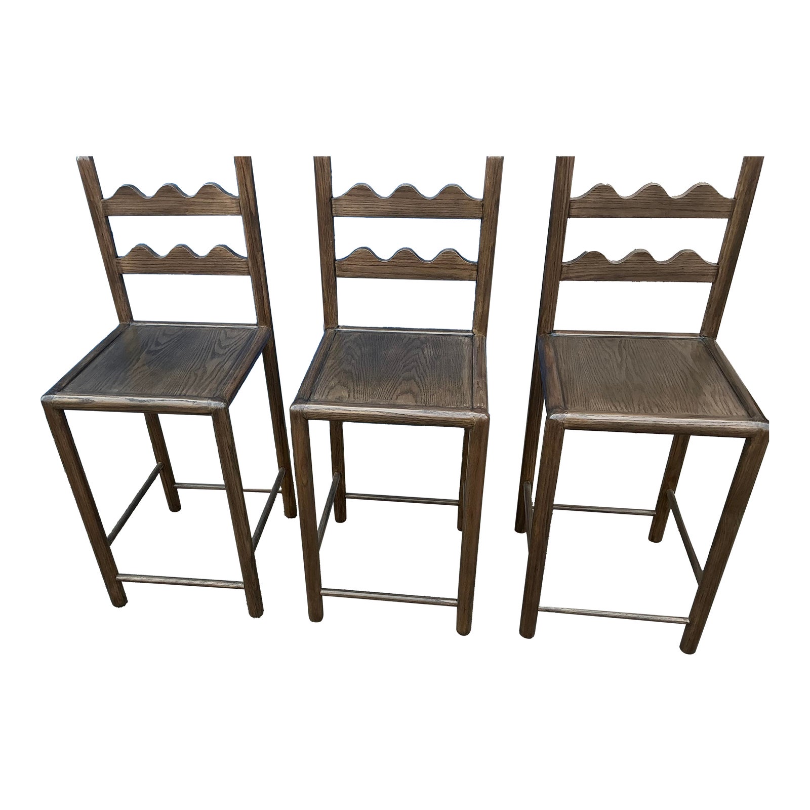 Set of 3 Country French Counter Stools | Chairish
