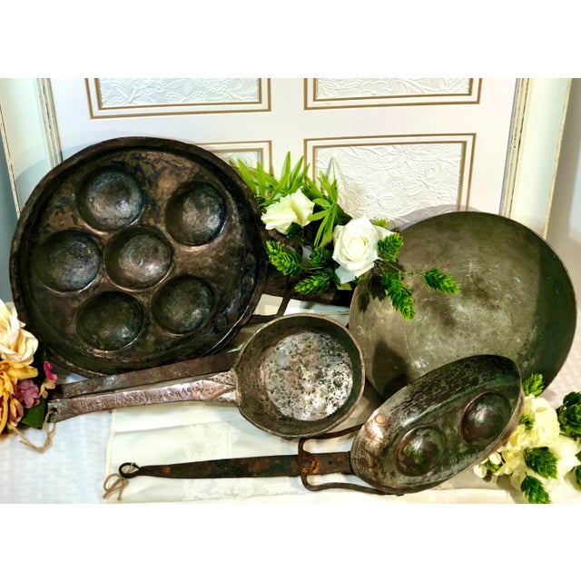 Antique Hand Crafted Copper Cooking Utensils, Signed - Set of 4 | Chairish