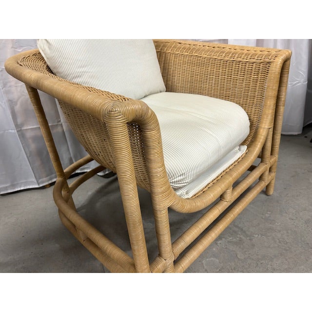 20th Century Jay Spectre Wicker Basket Chair for Century | Chairish