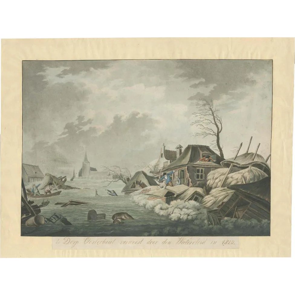 Flood Catastrophe in Oosterhout, 1820, Paper | Chairish