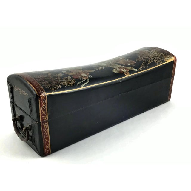 1910s Chinese Leather Money Box Pillow | Chairish