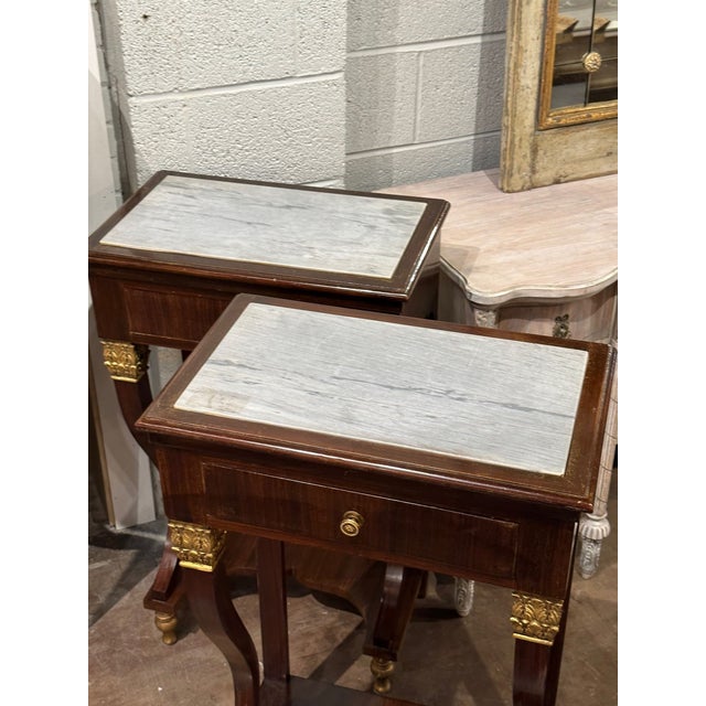 Pair of Italian Empire Side Tables | Chairish