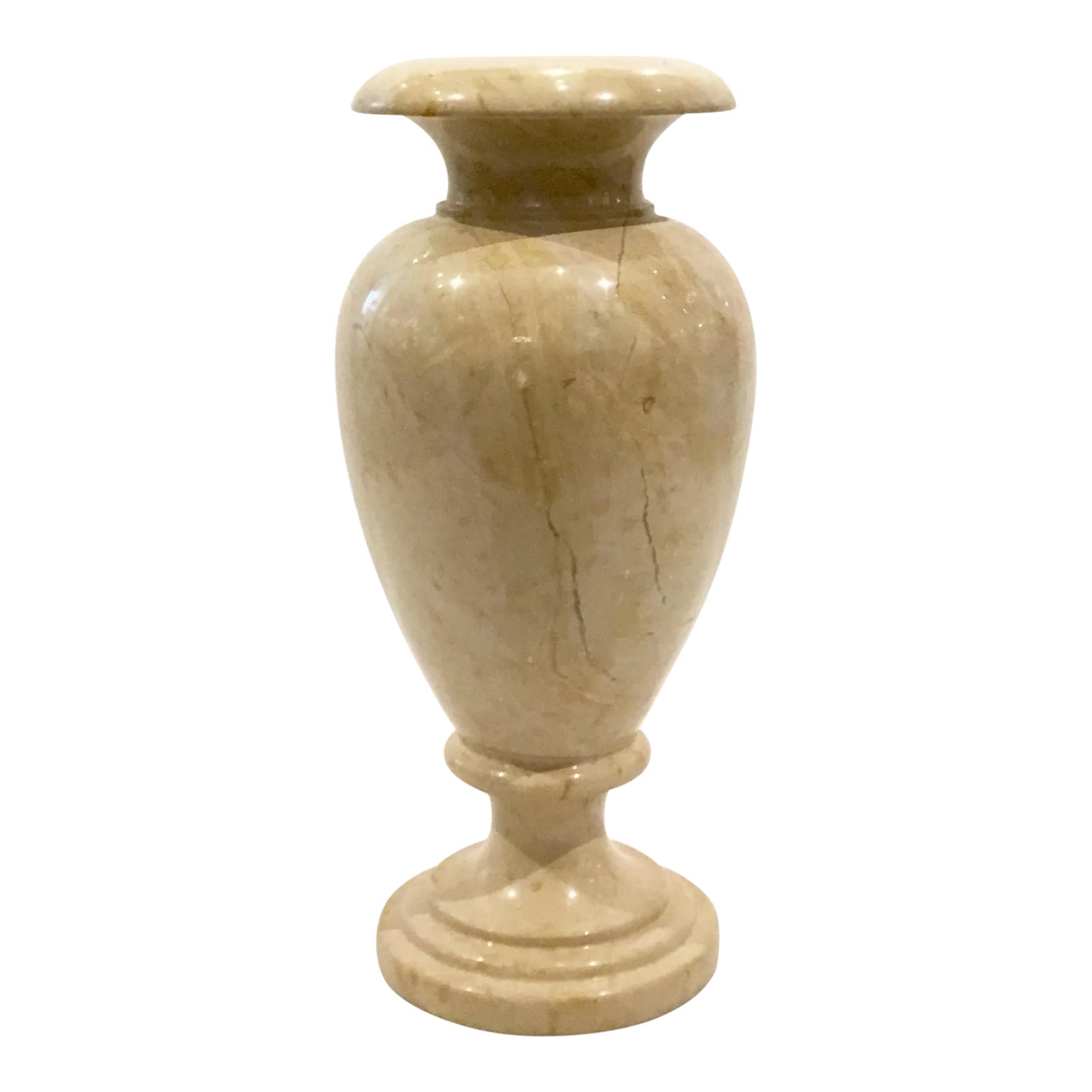 Transitional Small Honey Marble Vase | Chairish