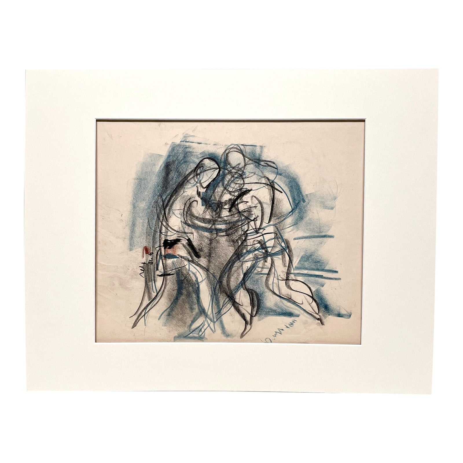 A Ca. 1930's Pastel and Charcoal on Paper Image of Boxing Match by ...