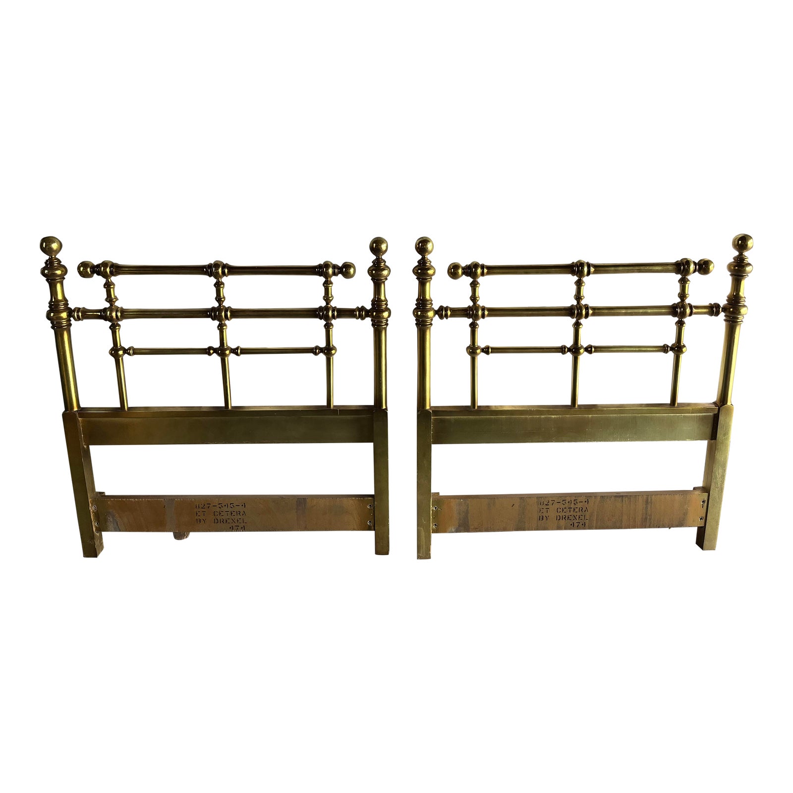 1970s Pair of Vintage Drexel Et Cetera Wood Twin Headboards | Chairish