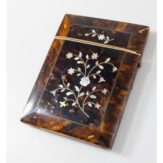 19th Century English Victorian Veneered Mother of Pearl Inlaid Calling ...