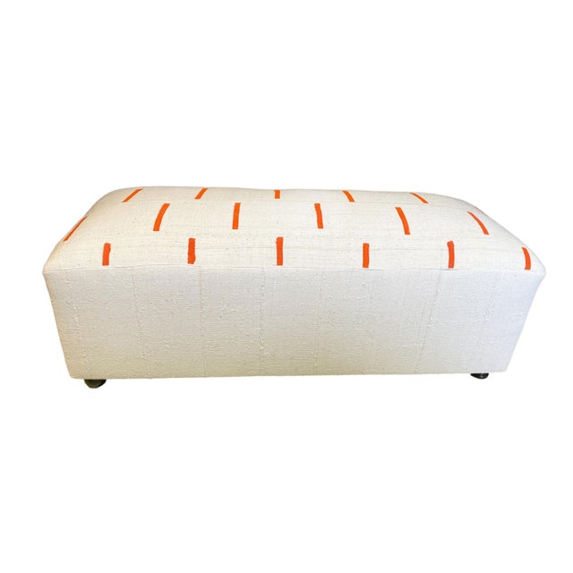 Malian Mud Cloth Bogolan Textile Ottoman /Table 50"w by 18" H | Chairish