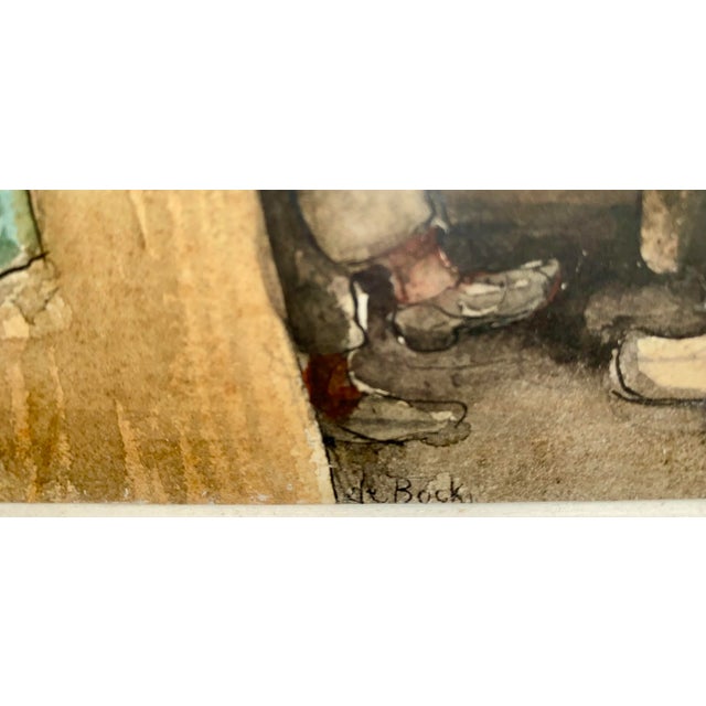 Theophile De Bock Listed Dutch Painter Rare Railway Watercolor | Chairish