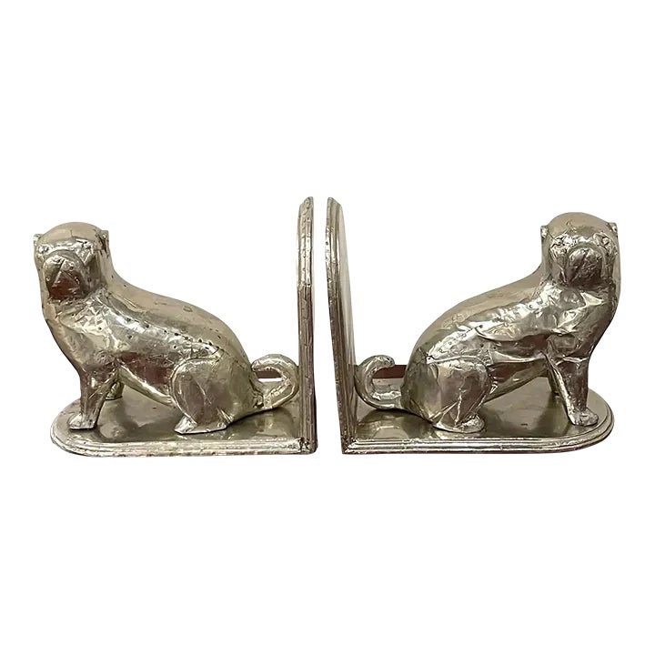 Mid 20th Century American Folk Art Tin Clad Pug Dog Bookends - a Pair ...