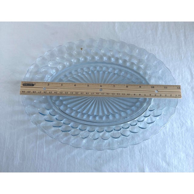 Vintage Anchor Hocking Depression Glass Sapphire Blue Bubble Platter