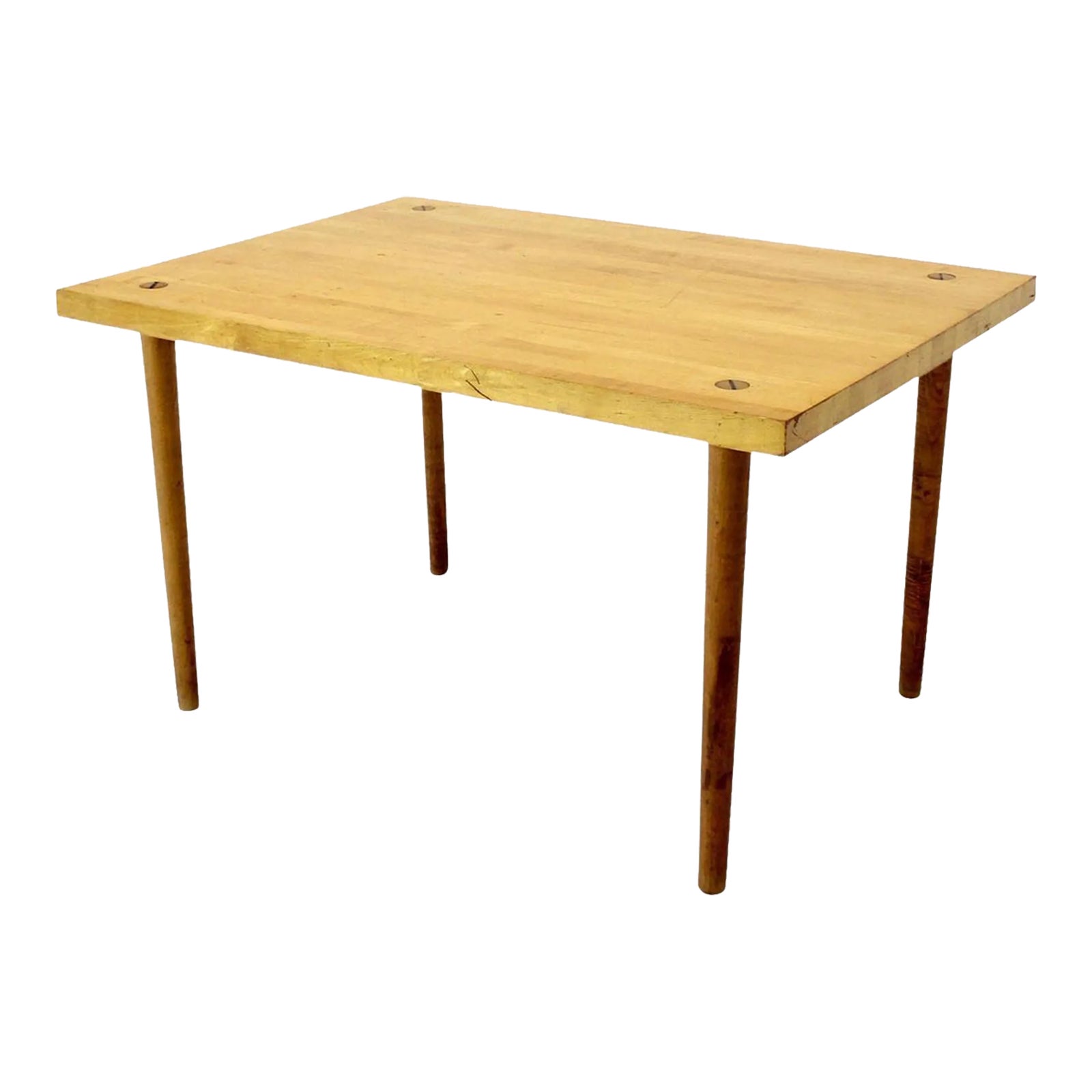 Solid Maple 2" Thick Butcher Block Top Tapered Dowel Legs Writing ...