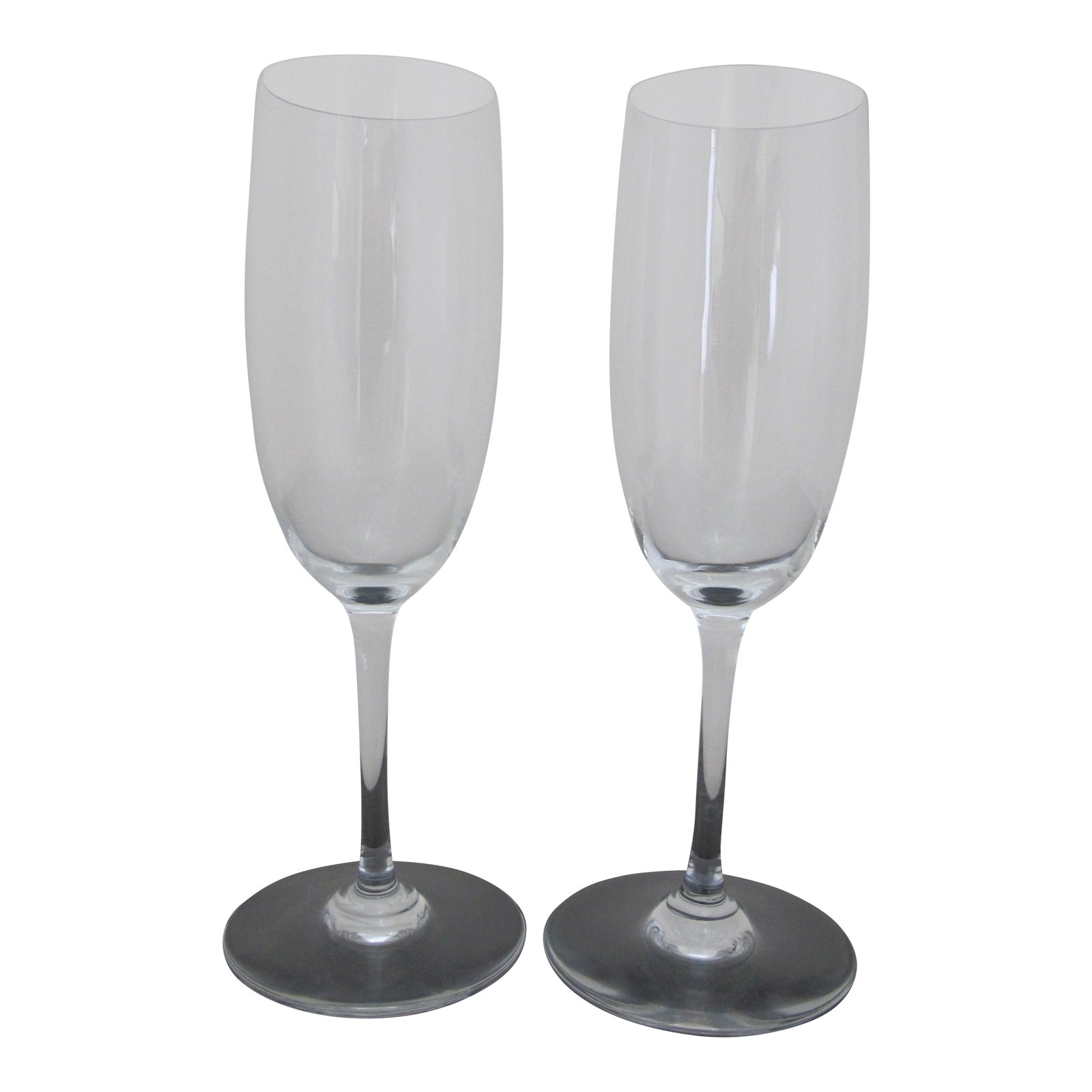 Baccarat Clear Crystal Perfection Champagne Flute Glass Set of 2 | Chairish