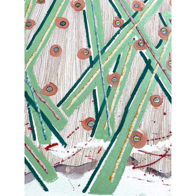 1988 Barbara Beck Painting on Handmade Paper | Chairish