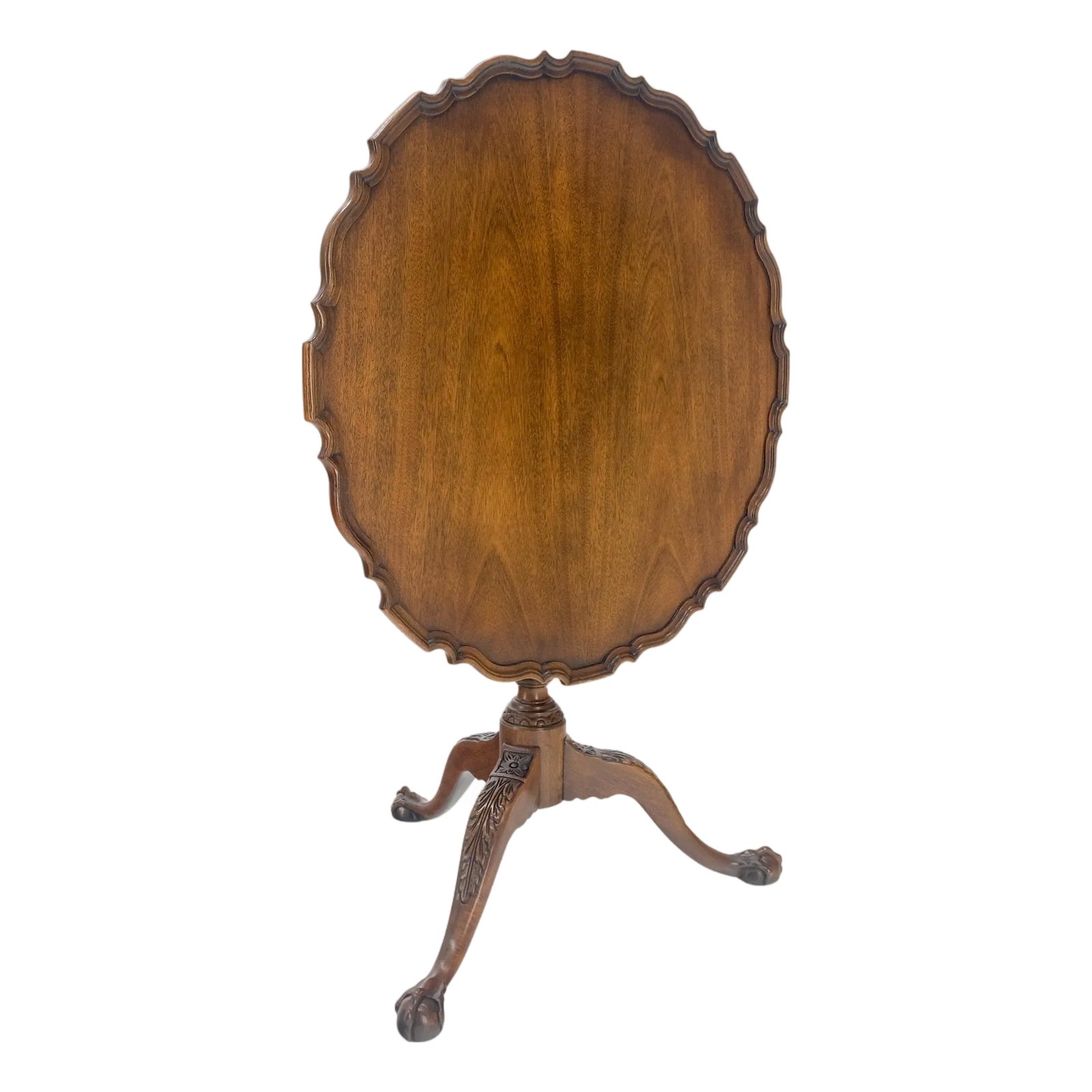 Baker Pie Crust Tilt Top Carved Mahogany Ball & Claw Breakfast Table ...
