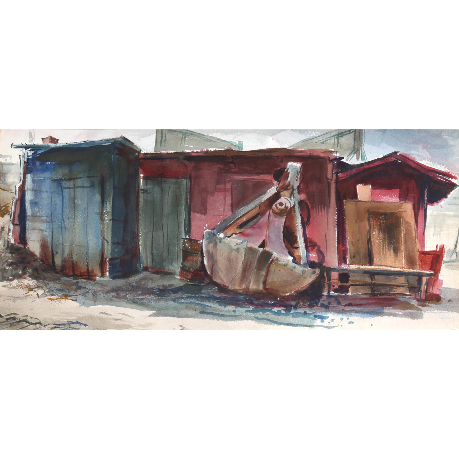 Eve Nethercott, Howard Beach (P3.13), Watercolor on Paper | Chairish