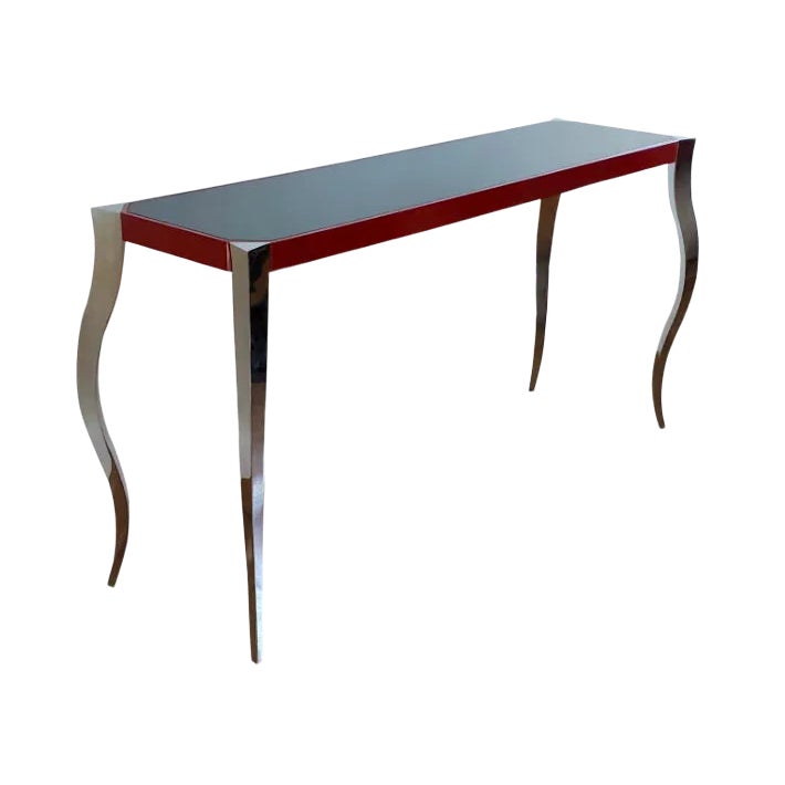 Curtis Norton Sculptural Console Table in Stainless Steel and Painted ...