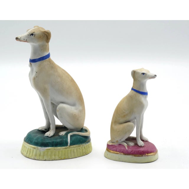 Antique Porcelain Bisque Whippets Figurines, - a Pair | Chairish