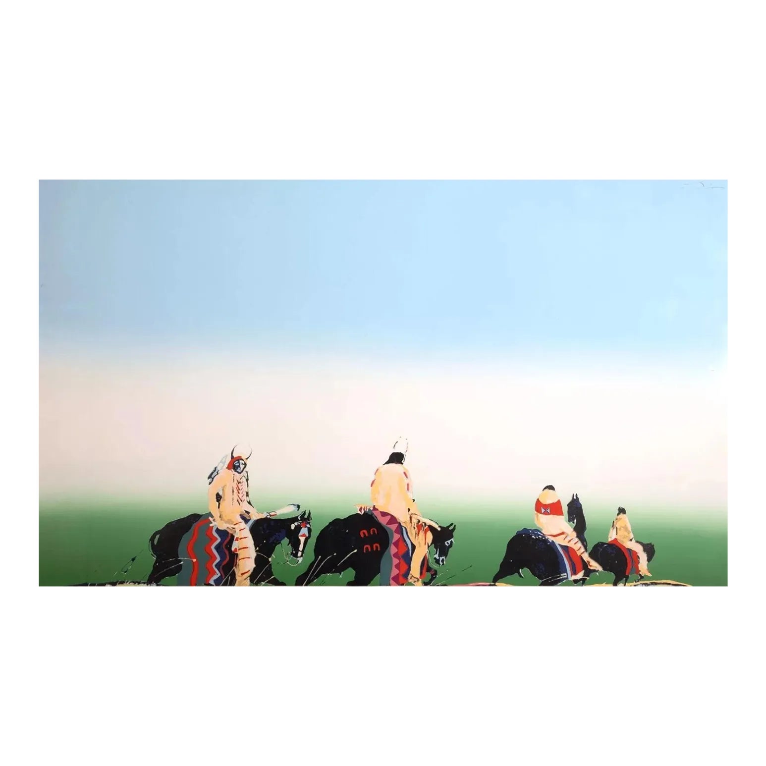 Earl Biss Chief of Paradise III Signed Southwest Lithograph on Paper 26 ...