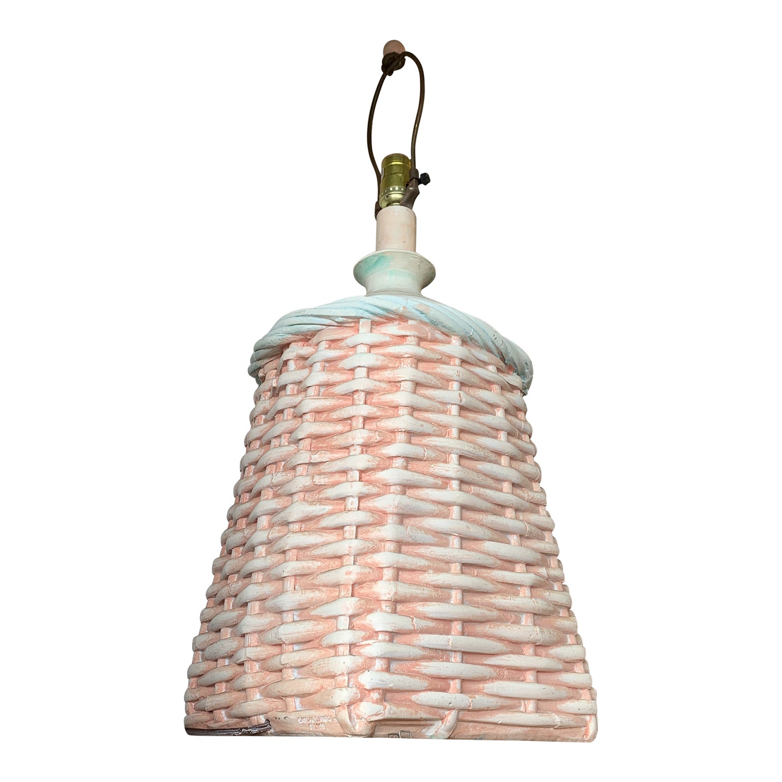 Peach Ceramic Table Lamp | Chairish