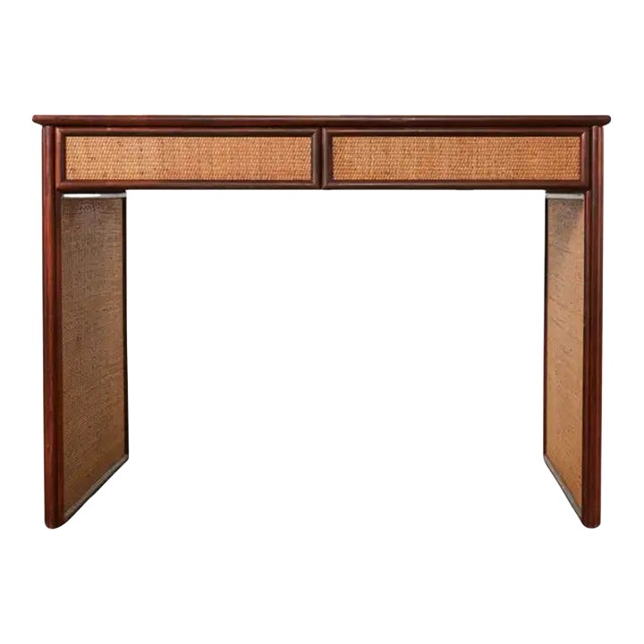 Bielecky Brothers Style Diminutive Grasscloth Raffia Writing Desk ...