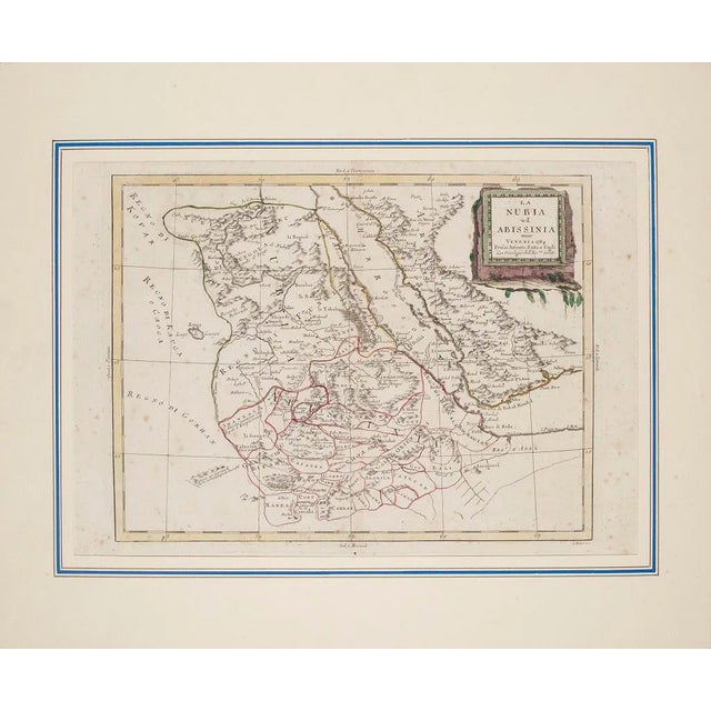 Antonio Zatta - Map of Nubia and Abissinia - Original Etching - 1784 | Chairish