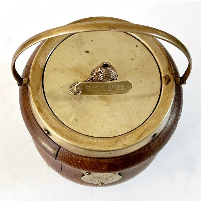 Antique C1880s English Footed Oak Barrel Biscuit Jar With Rare Rope ...