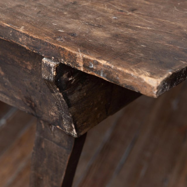 Primitive Walnut Sabre Leg Table, 19th Century | Chairish