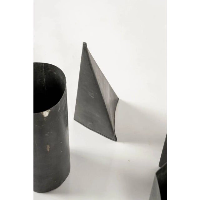 Collection of Vintage Geometric Forms in Zinc | Chairish