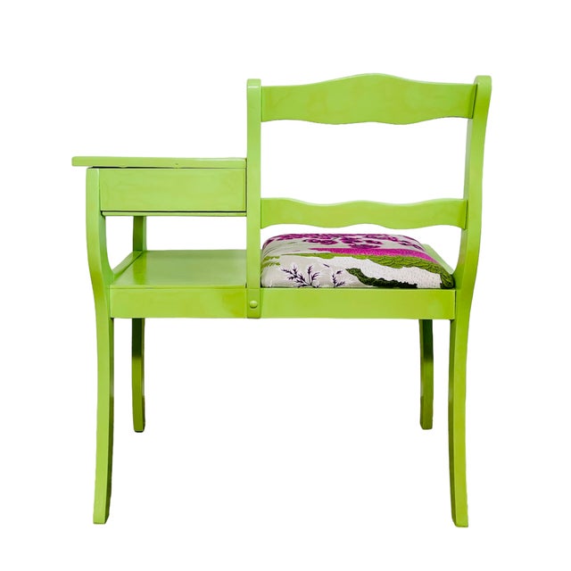 Vintage Lacquered Telephone Bench | Chairish