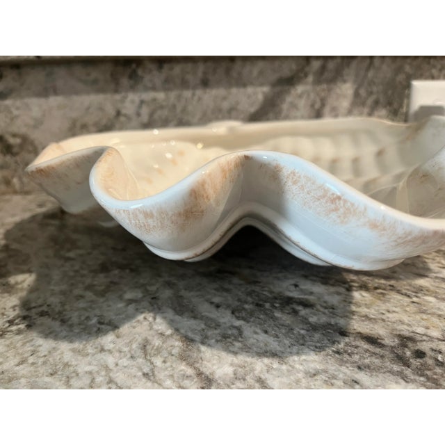1950’s Decorative Ceramic Clam Shell Bowl | Chairish