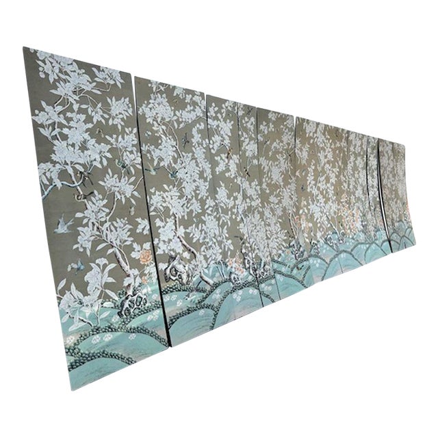 Set of Vintage Hand-Painted Chinoiserie Panels | Chairish