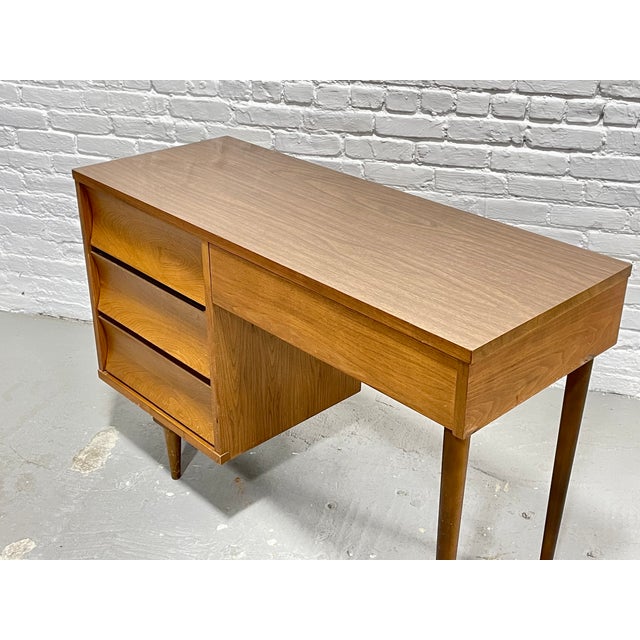 Mid Century Modern Concave Walnut Desk by Johnson Carper, C. 1960's ...