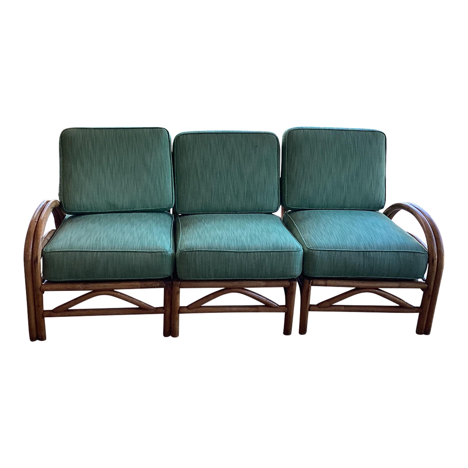 Mid Century Bamboo Sectional, 3 Pieces | Chairish