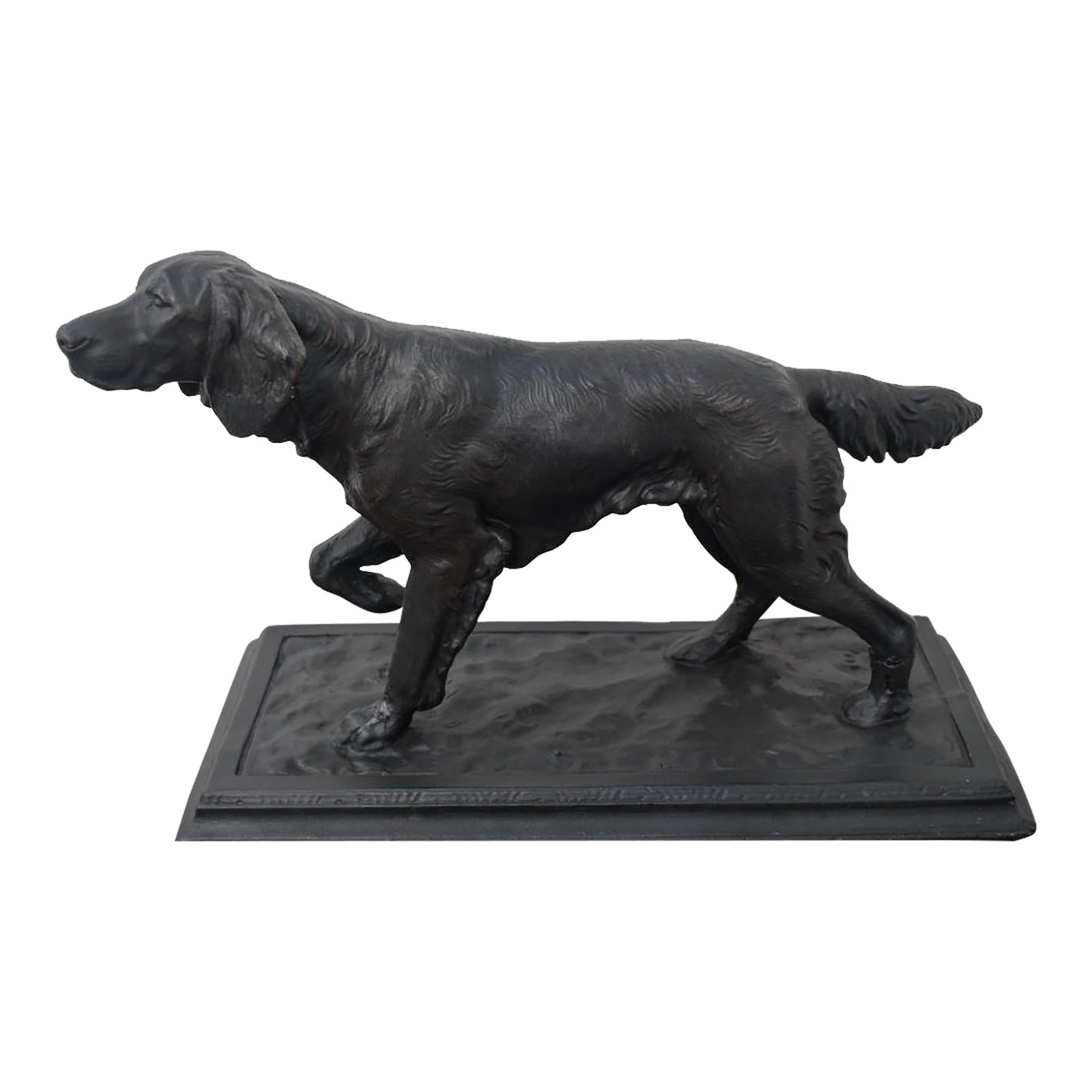 Antique Large Size Spelter Pointer/Setter Dog Figure on Base in a ...
