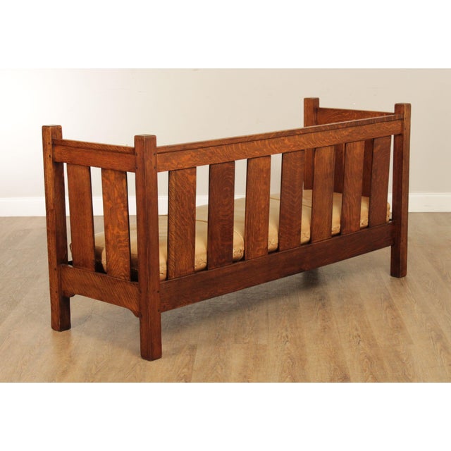 Arts & Crafts Antique Mission Oak Settle Sofa | Chairish