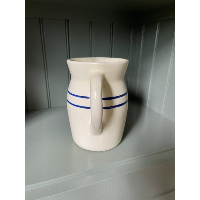 Vintage Striped Stoneware Pitcher | Chairish