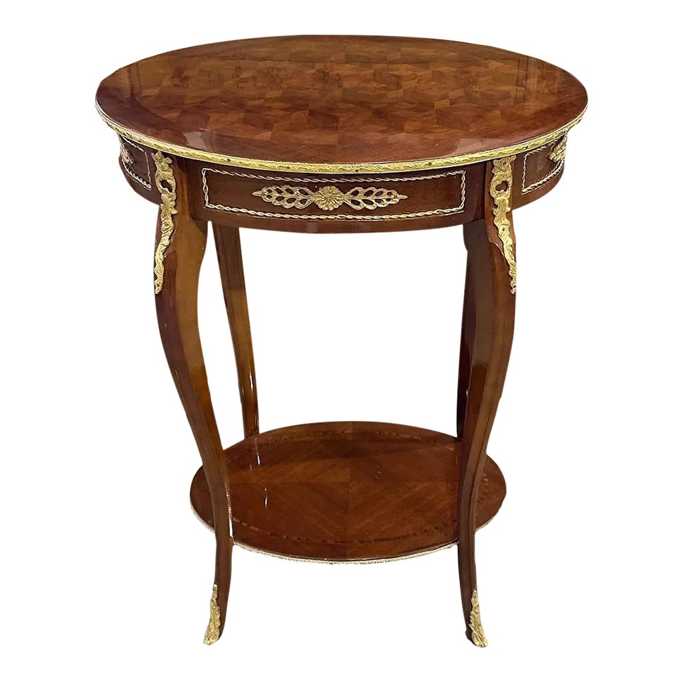Baroque Style Copper Side Table | Chairish