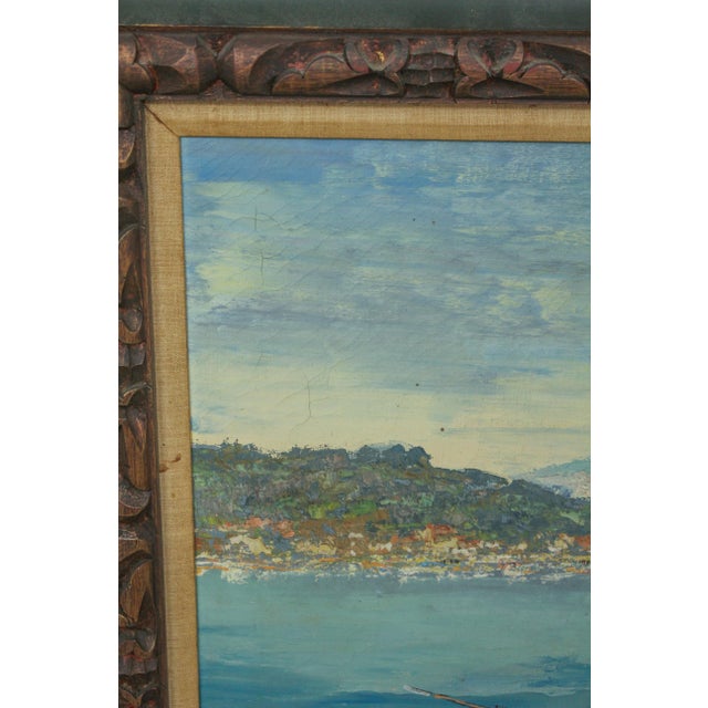 Marcel Dupre Artist Signed Oil Painting on Canvas ~ Boats | Chairish