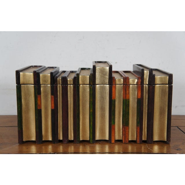 Late 20th Century Maitland - Smith Tooled Leather Faux False Library ...