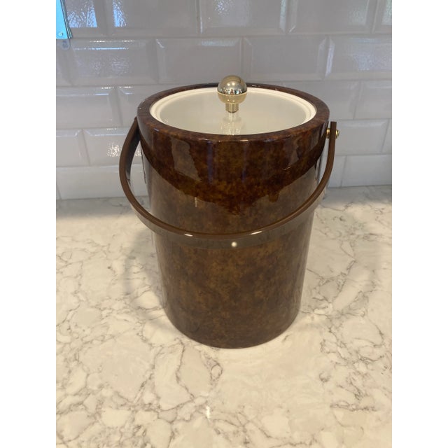 Vintage Morgan Designs Tortoise Shell Ice Bucket Wine Cooler | Chairish