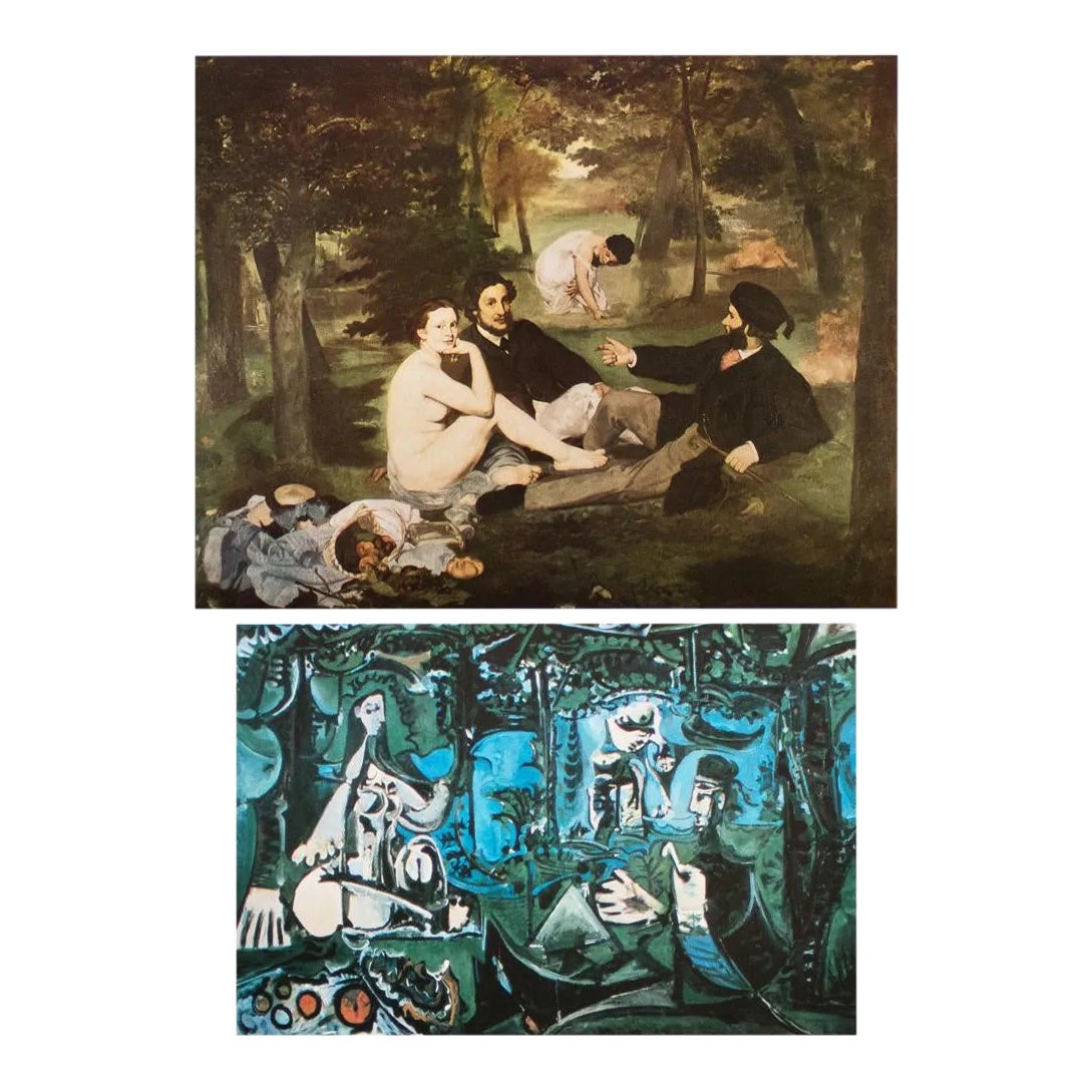 After Manet and Picasso "Lunch on the Grass", Vintage Prints Set of 2 ...