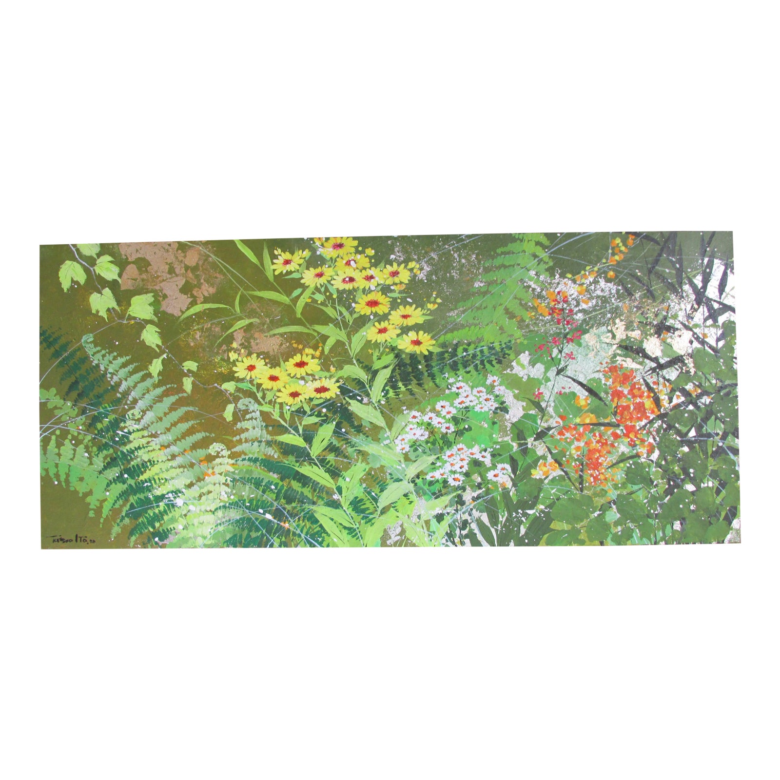 Original Tatsuo Ito Rinpa Floral Painting | Chairish