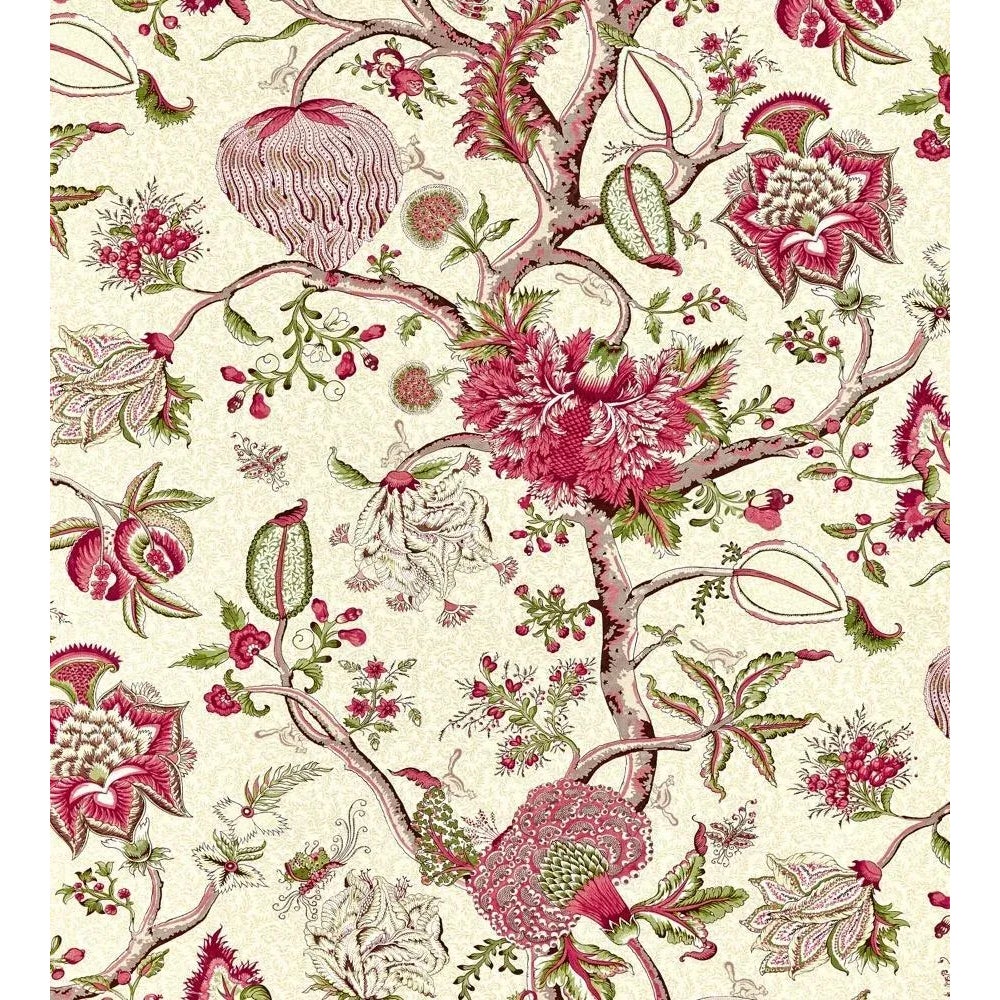 The House of Scalamandré Pondicherry Cotton Print Fabric, Turkey Red on ...