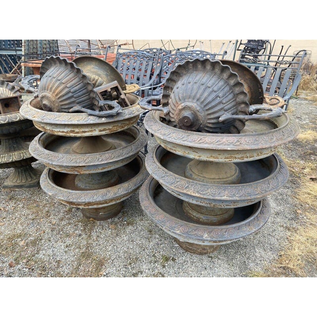 Cast Iron Low and Wide 34" Round French Style Outdoor Garden Planter ...