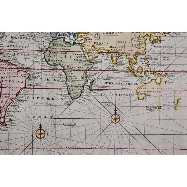 Emanuel Bowen Map of the World: An Original 18th Century Hand-colored ...