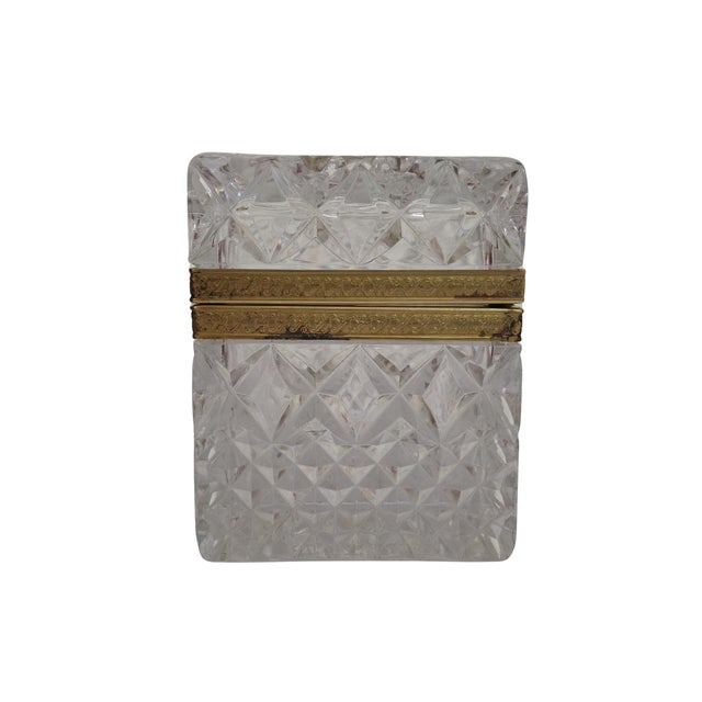 19th Century French Charles X Crystal Jewelry Box With Gilt Metal ...