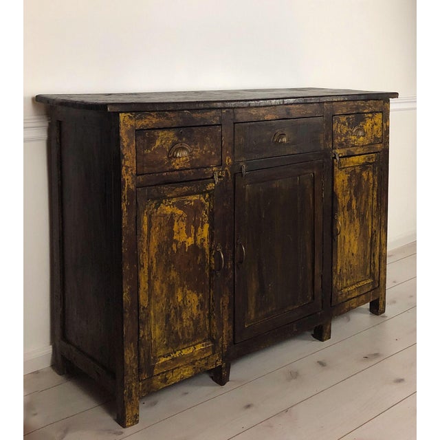 Lillian August Antique Rustic Distressed Sideboard | Chairish