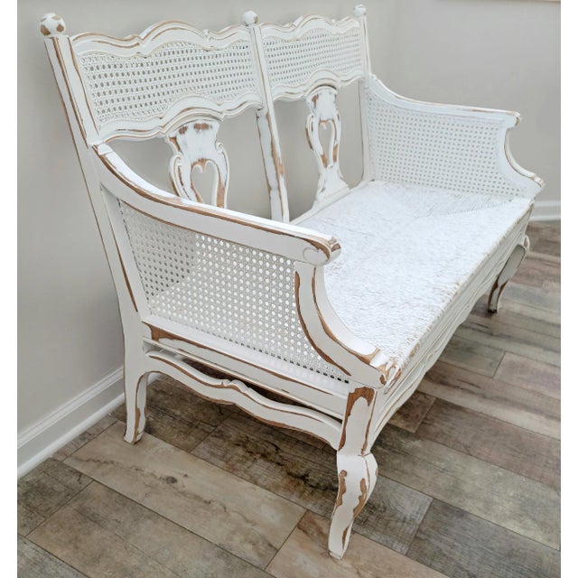 Early 1900s Rare Country French Provincial Loveseat Settee Bench With ...