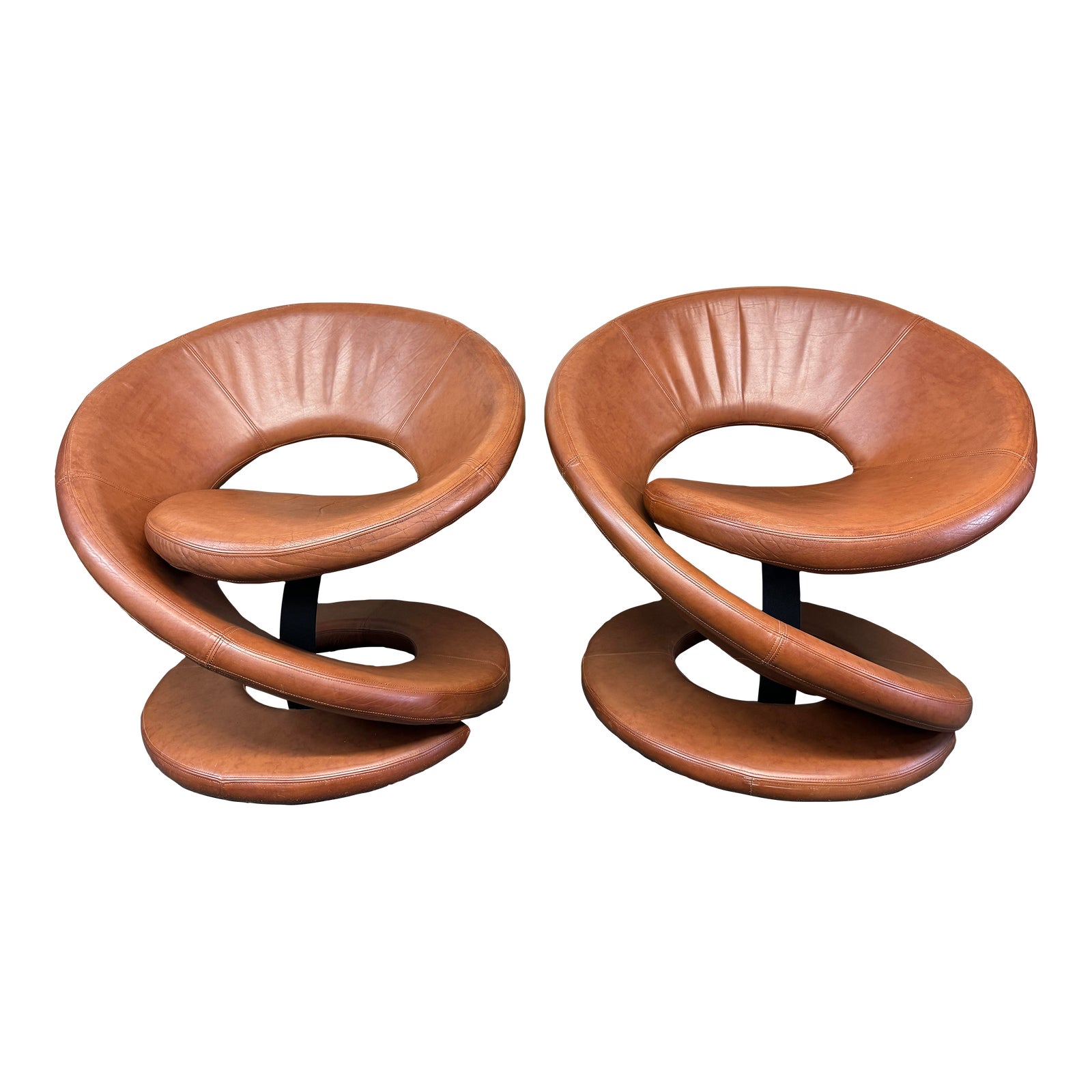 1990's Jaymar Furniture Postmodern Sculptural Spiral Ribbon Leather ...