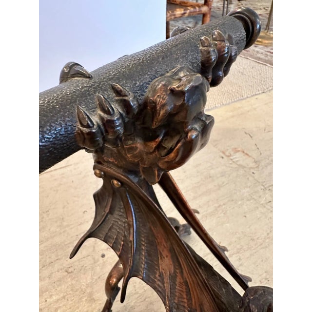 English Antique Iron Winged Dragon Andirons -A Pair | Chairish